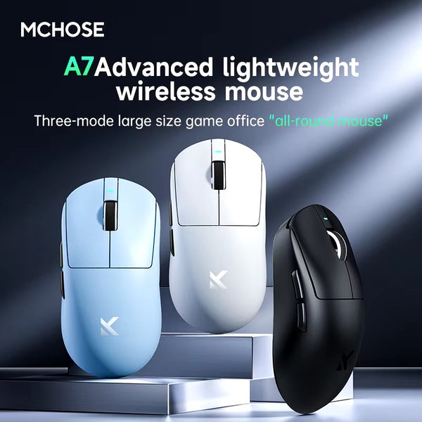 MCHOSE A7 Ultra Wireless Gaming Mouse Bluetooth PAW3950 26000DPI Optic ...