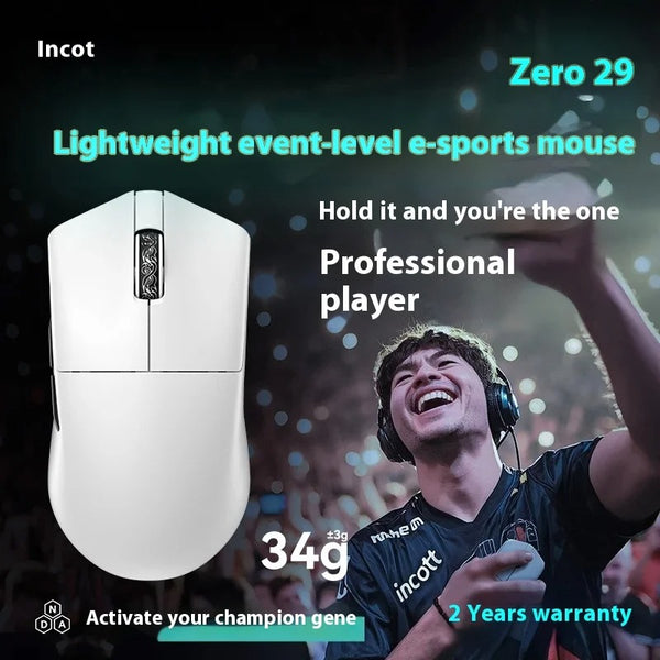 Incott 029 Wireless Three Mode 8K Bluetooth Gaming Mouse PAW3395 Light ...