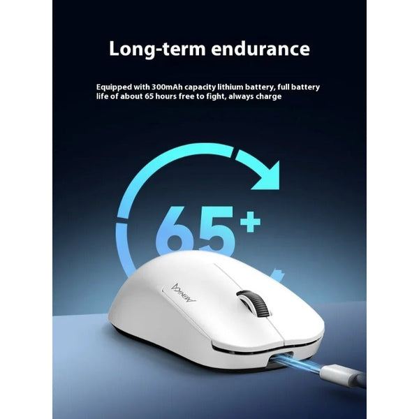 Monka M3 Wireless Mouse Bluetooth Three Mode Ergonomics Paw3395 Long ...