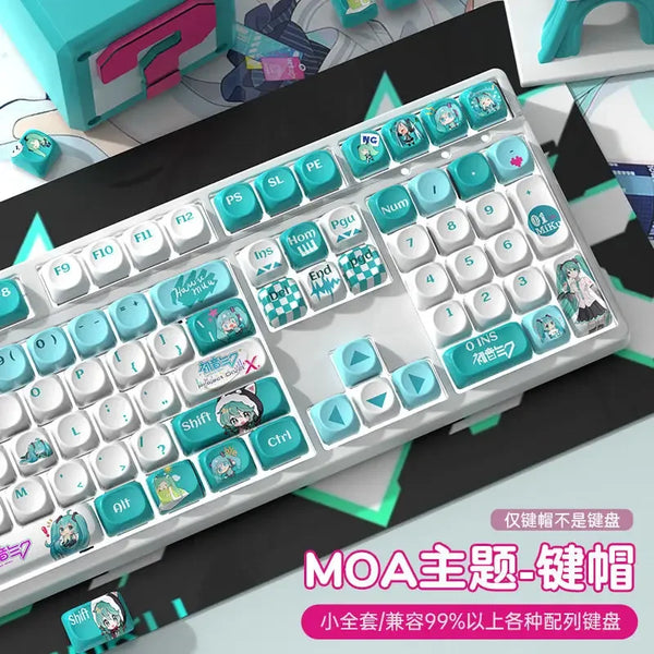 Hatsune Miku Cartoon cute peripheral personality Anime theme keycap PB ...