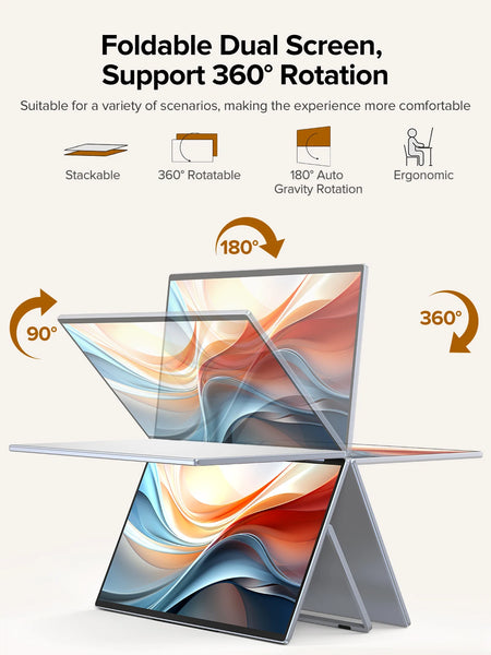 UPERFECT UStation Δ 15.6" Folding Monitor Dual Portable Display Bult ...