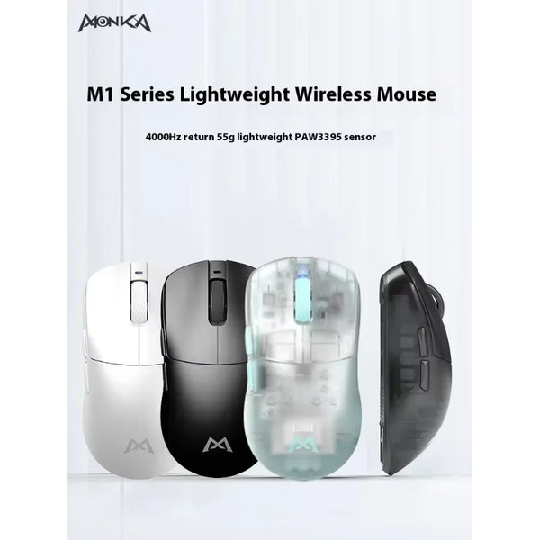 Monka M1Pro MAX Wireless Mouse Tri-mode Bluetooth Mouse PAW3395 Sensor ...