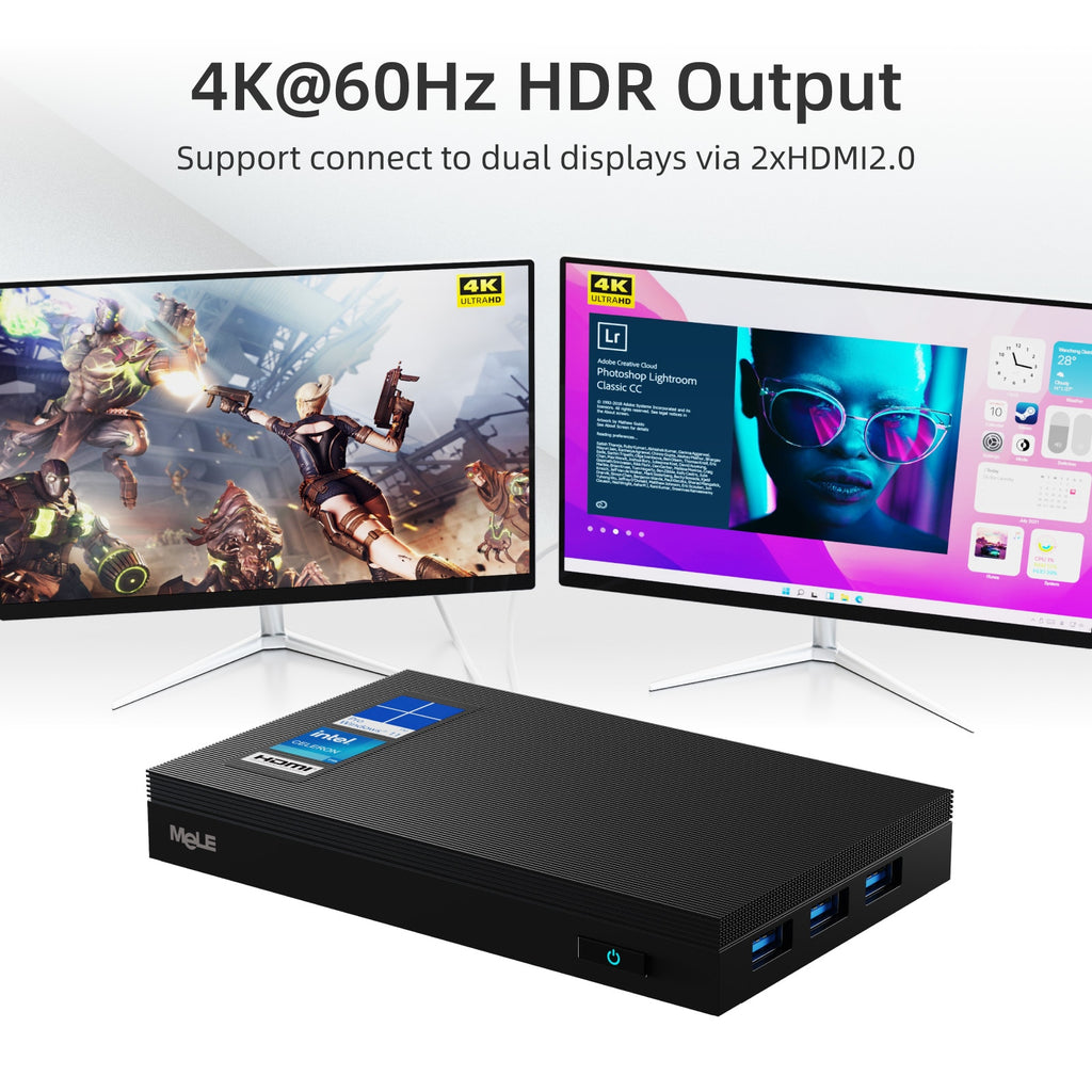 Mele Quieter3Q Wifi 6 Fanless Mini Pc Computer Win11 Pro Desktop 4K ...