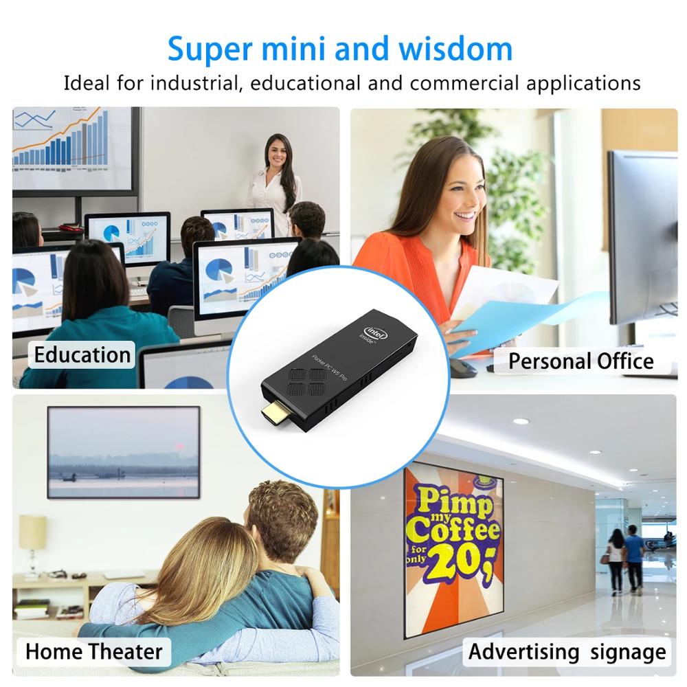 Morefine W5 PRO T5 Windows 10 Mini PC TV Stick Computer Intel Z8350 2GB ...